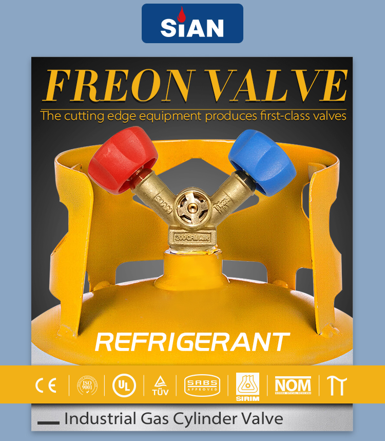 SiAN R22 Double Freon Cylinder Valve Refrigerant Gas Stove Control ...