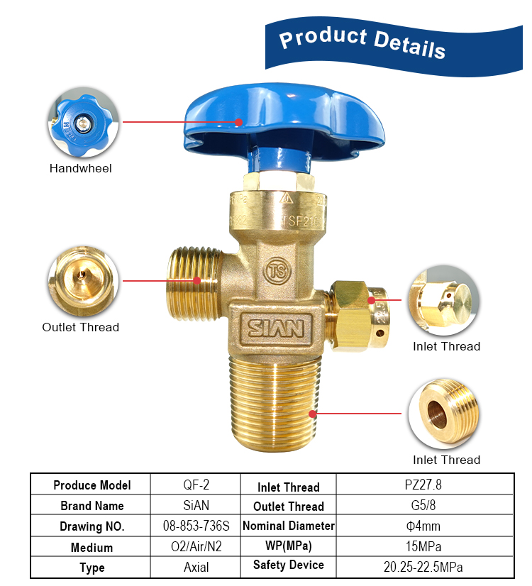 QF-2 OEM Accept Oxygen Flow Control Flapper Type Valve Nitrogen Gas ...